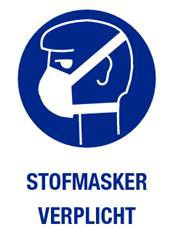 Stofmasker verplicht met tekst | Ehabo Preventie
